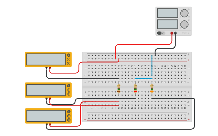 Circuit design Lab 2A Series-Parallel Circuit (Current) - Tinkercad