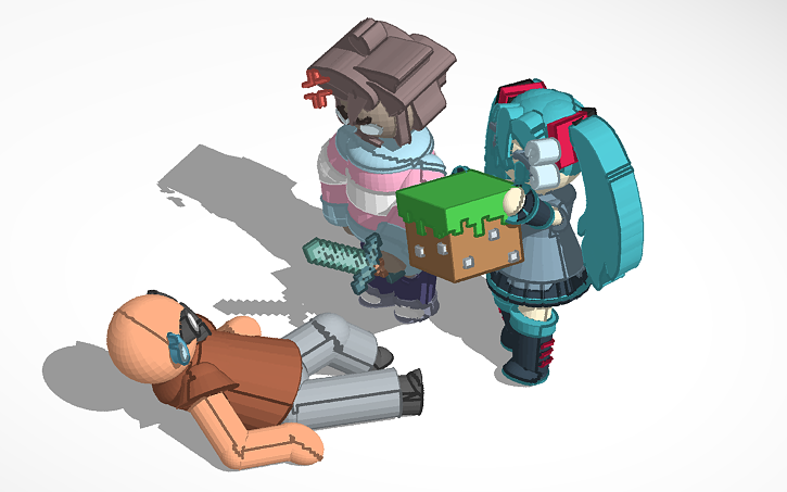 3D design Miku Saves Minecraft (Ft. TI!Herobrine [w/ better pants ...
