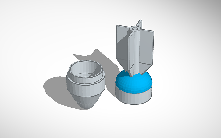 3D design 27.5 mm mortar shell top - Tinkercad