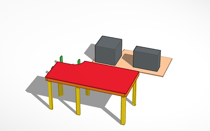 3D design CNC/PC Table Parts - Tinkercad