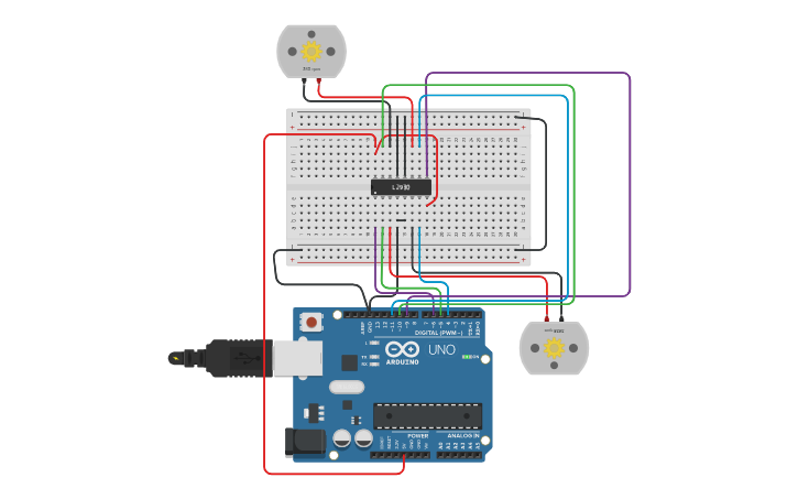 Circuit design Robot 2d v1 | Tinkercad