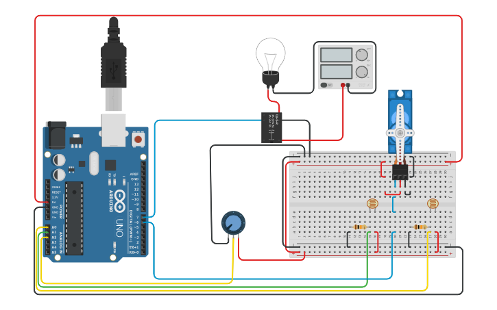 Circuit design Placa solar inteligente - Tinkercad
