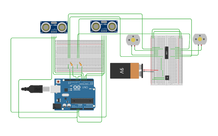 Circuit Design Obstacle Avoidance Tinkercad