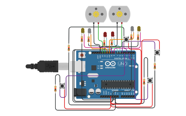 Circuit design Proyecto: Robot Car | Tinkercad