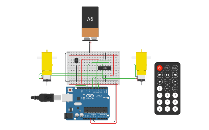 Circuit Design Lab7 Ex5 Remote Controlled Robot Tinkercad