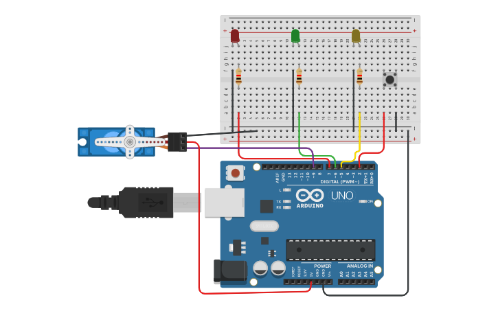Circuit design ASCII Communication - Tinkercad