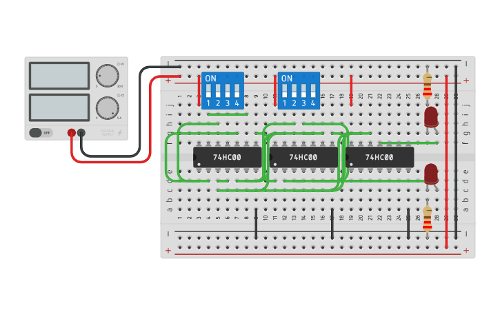 Circuit design Full-Subtractor - Tinkercad
