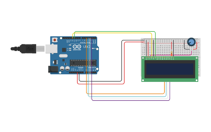 Circuit design LCD display - Tinkercad