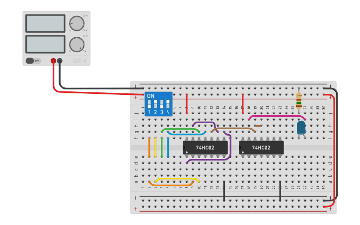 Circuit design Activity 2.2.3 Universal Gates NOR: Booth - Tinkercad