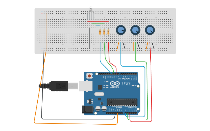 Circuit design LED RGB2 - Tinkercad