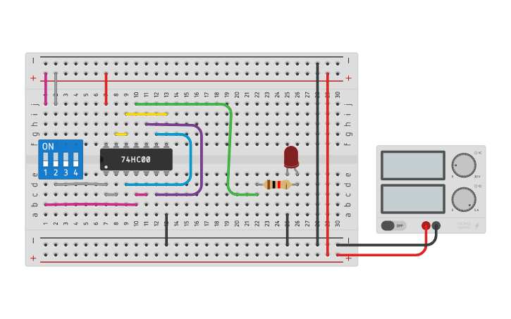 Circuit design EXP2 -NOR using NAND | Tinkercad