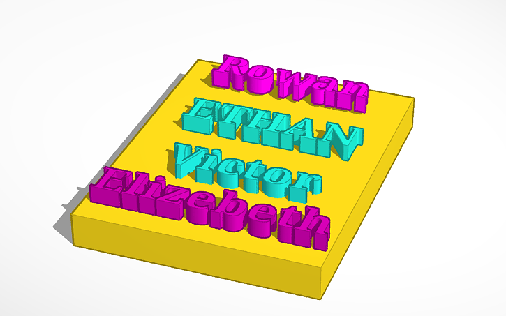 3D design names | Tinkercad