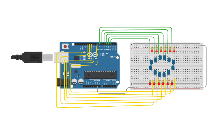 Circuit design 7. Led array - Tinkercad Circuit design 7. Led array - Tinkercad