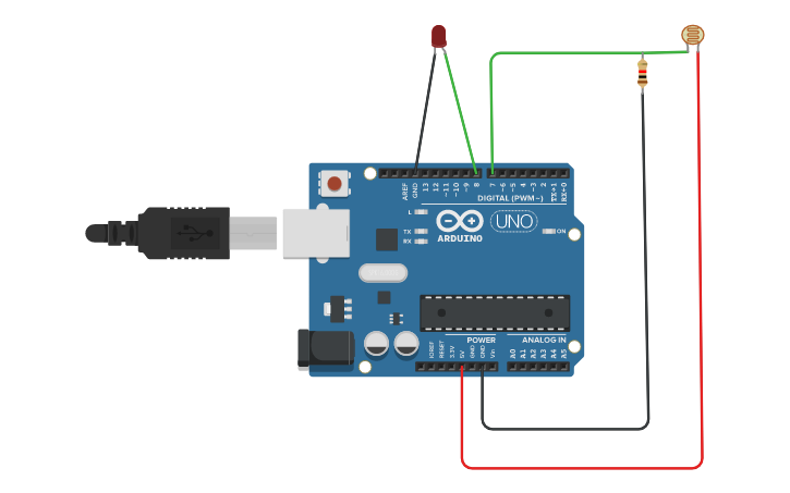 Circuit design light sensor - Tinkercad
