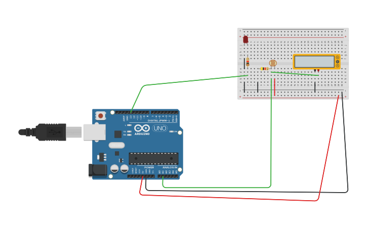 Circuit Design Photoresistor With Voltmeter Tinkercad
