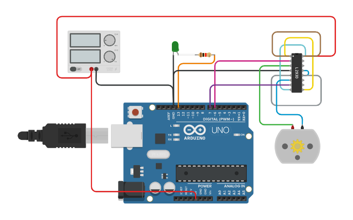 Circuit design Actividad 2: Motores con Arduino en tinkercad - Tinkercad Circuit design Actividad 2: Motores con Arduino en tinkercad - Tinkercad