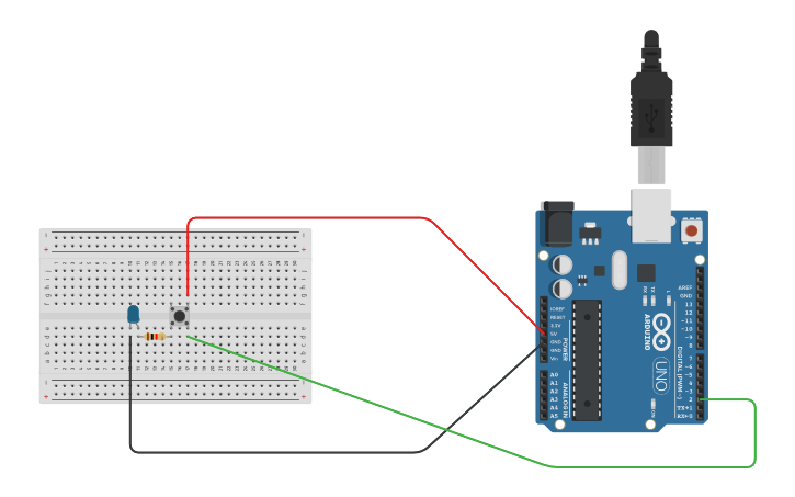 Circuit design Allumer une LED en appuyant sur un bouton poussoir ...