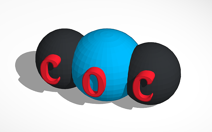 3D design Co2 Molecule - Tinkercad