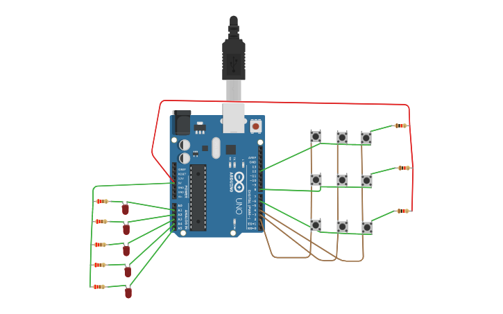 Circuit design Copy of Keyboard | Tinkercad