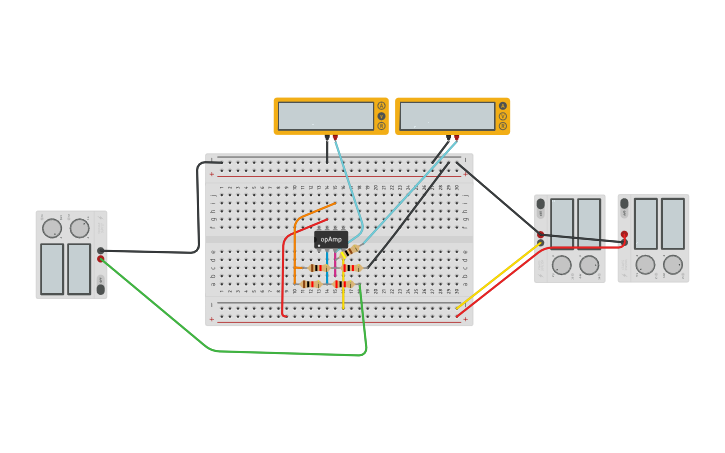 Circuit design V TO i grounded converter | Tinkercad