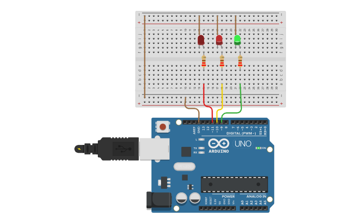 Circuit design EJERCICIO 9 salida analogica - Tinkercad