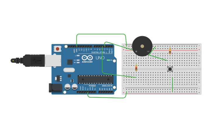 Circuit design arduino con buzzer - Tinkercad