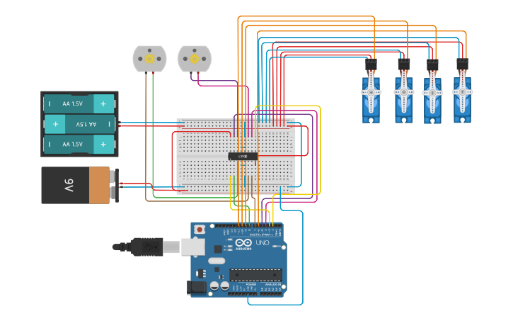 Circuit design BLUETOOTH KONTROL - Tinkercad