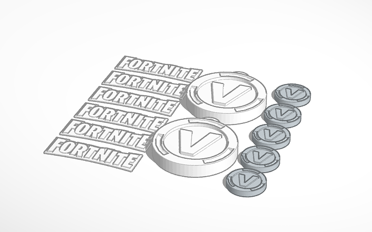3D design Fortnite V-Bucks - Tinkercad