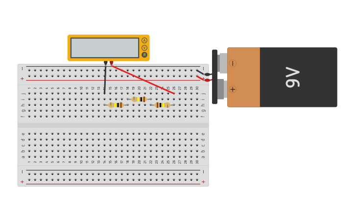 Circuit design 100 Ohms Series Circuit - Tinkercad