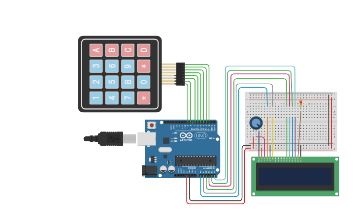 Circuit design Lec4 (Keypad+Serial+LCD) dr. Tarek Khalifa - Tinkercad