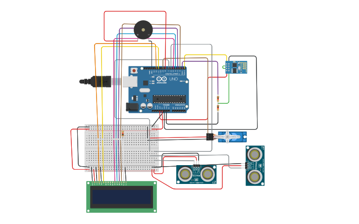 Circuit design smart parking - Tinkercad