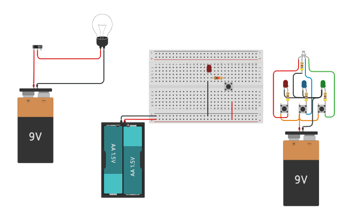 Circuit design Lâmpada e led - Tinkercad