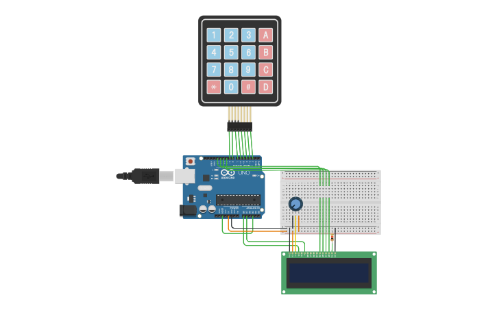 Circuit Design Arduino Calculator Using Keypad Tinkercad
