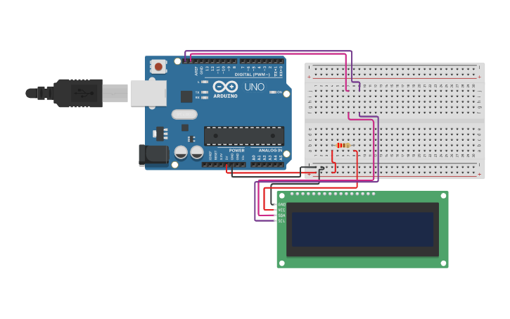 Circuit design MICHAEL DE LA CRUZ LCD 16X2 | Tinkercad