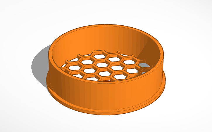 3D design 68mm diameter fan grill - Tinkercad