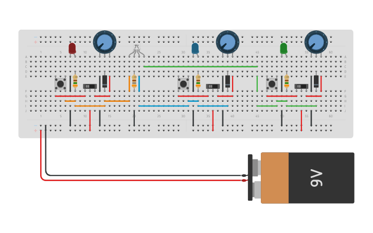 Circuit design 3Bau LED RGB - Stefano Trovato | Tinkercad