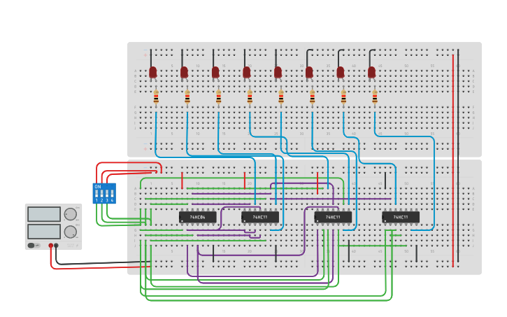 Circuit design 3:8 DECODER | Tinkercad