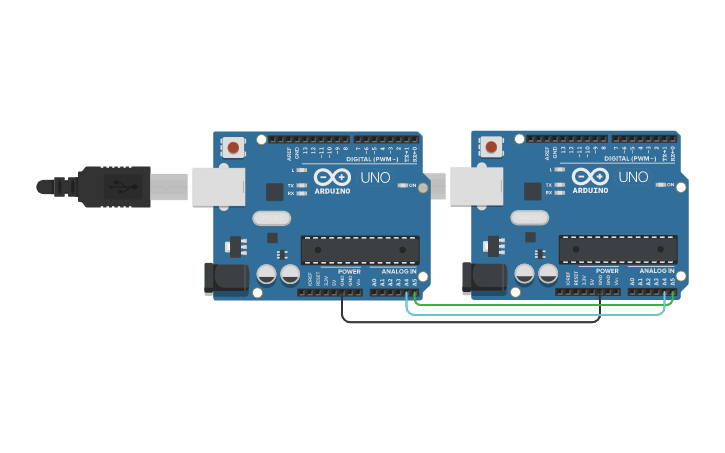 Circuit design I2C - Tinkercad