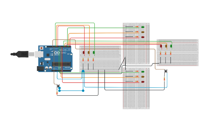 Circuit Design Feux De Croisement Piétons Tinkercad