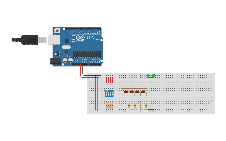 Circuit design DIP switch - Tinkercad