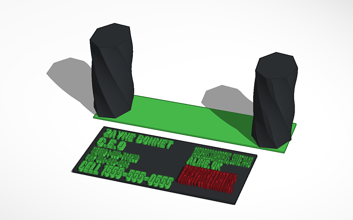 3D design card holder and card!! - Tinkercad