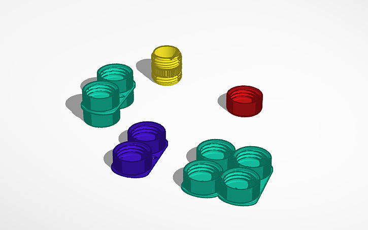 3D design Medicine Container PET Bottle Cap - Tinkercad