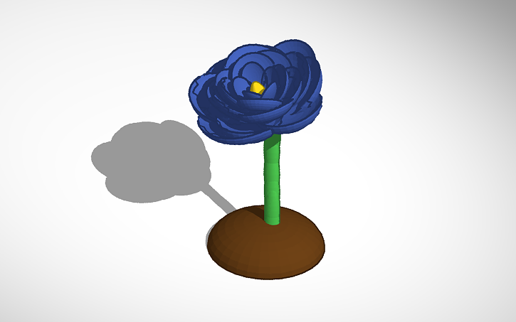 3D design Blue Flower - Tinkercad