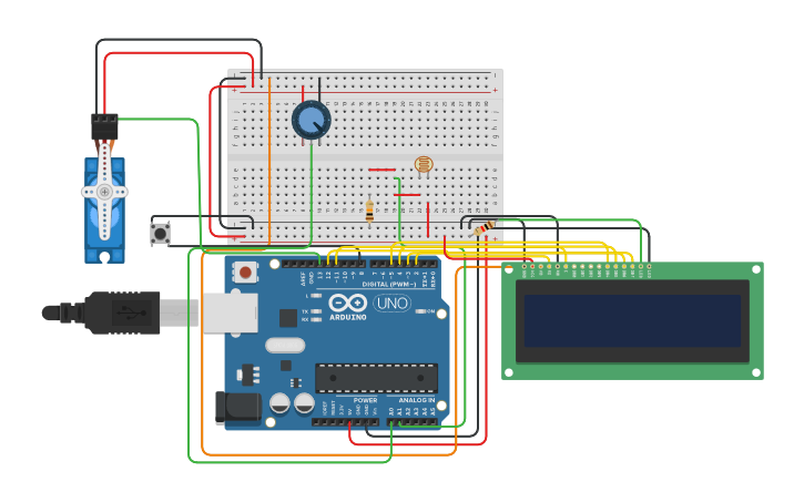 Circuit design Assi. W8-1 Potentiometer And LCD | Tinkercad