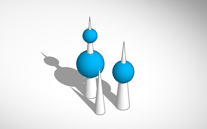 3D design Kuwait Towers - Tinkercad