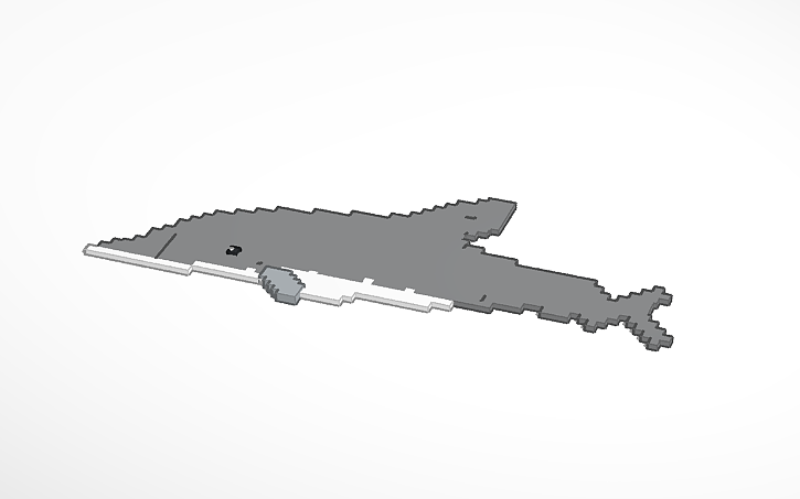 3D design Dolphin Pixel Art - Tinkercad