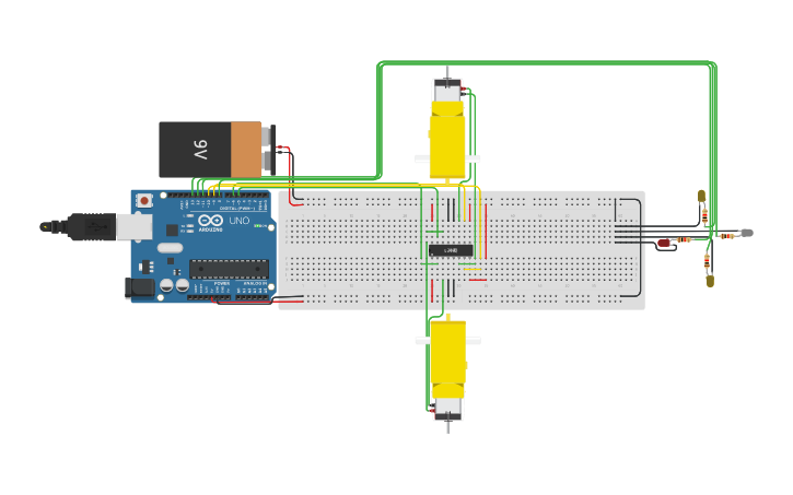 Circuit design Differential Drive - Tinkercad