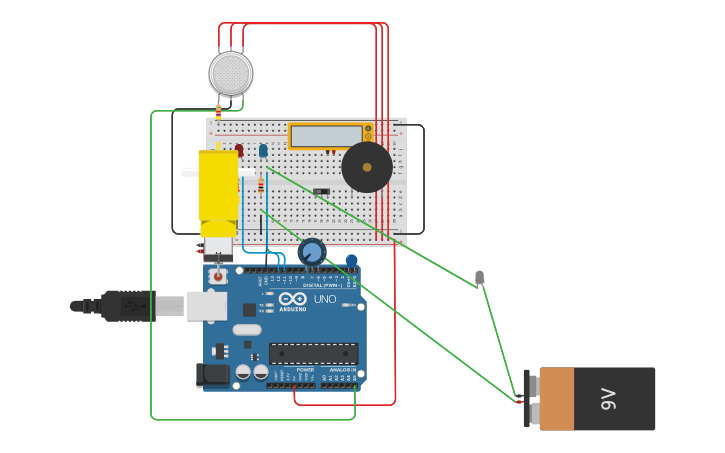 Circuit design gas sensor - Tinkercad