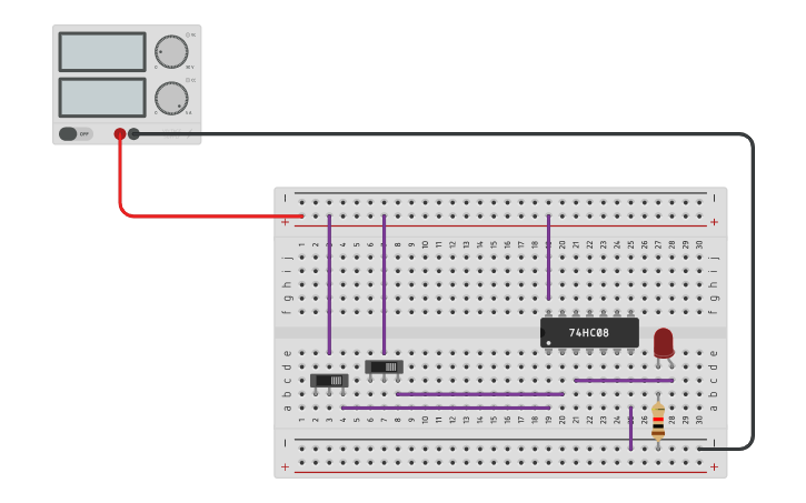 Circuit design AND Gate - Tinkercad