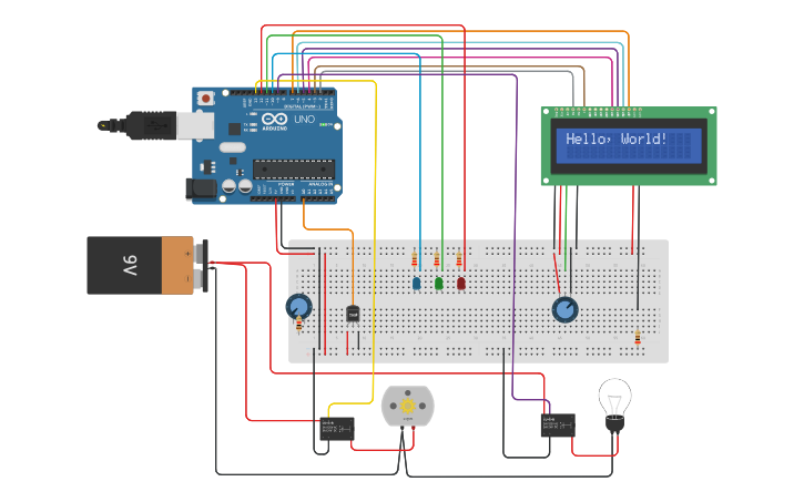 Circuit design Temperature sensor with fan and heater and relay, LCD ...